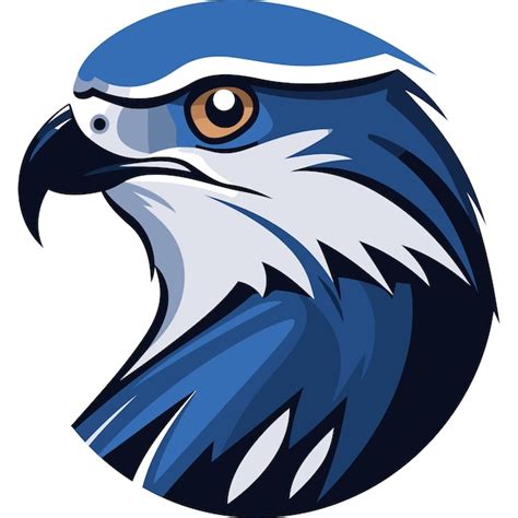 A Bold And Striking Blue Hawk Logo Perfect For A Sports Team Brand Or
