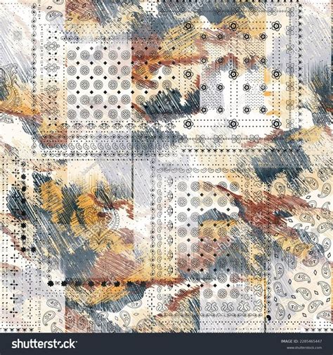 Abstract Ethnics Seamless Pattern On Textures Stock Illustration 2285465447