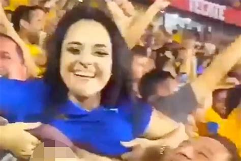 Bombshell Football Fan Who Flashed Boobs At Crowd After Goal Joins