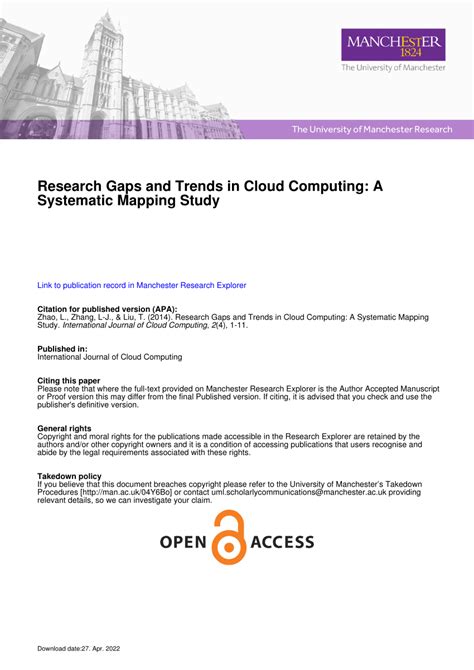 Pdf Research Gaps And Trends In Cloud Computing A Systematic Mapping