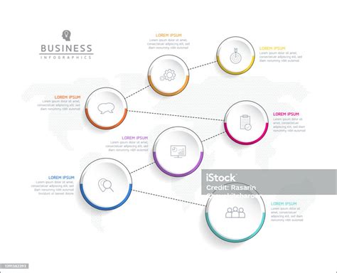 벡터 일러스트레이션 인포그래픽 디자인 템플릿 마케팅 정보 7가지 옵션 또는 단계 7에 대한 스톡 벡터 아트 및 기타 이미지 7 개념 개발 Istock