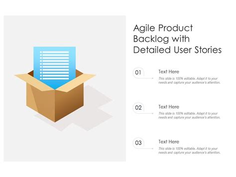 Agile Product Backlog With Detailed User Stories Presentation Graphics Presentation