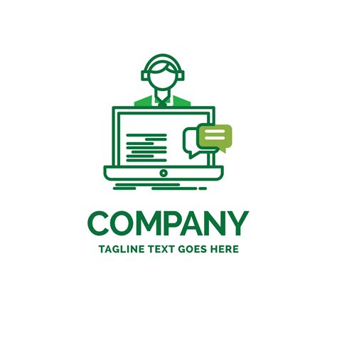 Support Chat Customer Service Help Flat Business Logo Template