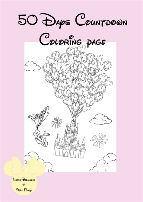 Disney Countdown Coloring Page Disney Countdown Day Countdown