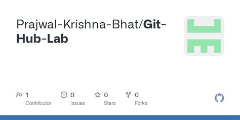 GitHub Prajwal Krishna Bhat Git Hub Lab