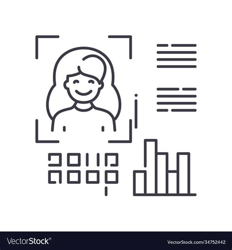 Biometric Data Icon Linear Isolated Royalty Free Vector