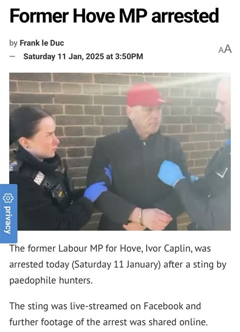 66 Year Old Former Labour Mp Ivor Caplin Arrested A Deepnewz