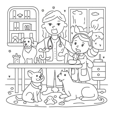 Ilustración De Página De Libro De Colorear Dibujada A Mano De Una