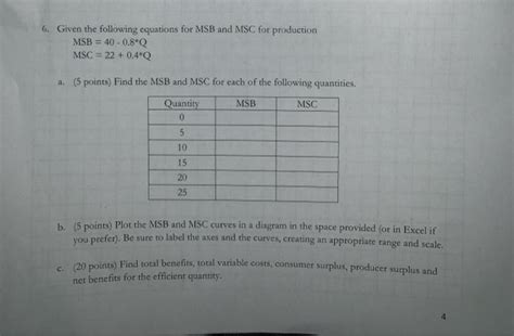 Solved Given The Following Equations For MSB And MSC For Chegg Com