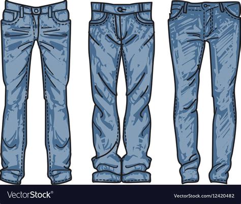 Mens Jeans Sketch Collection Royalty Free Vector Vectorstock How