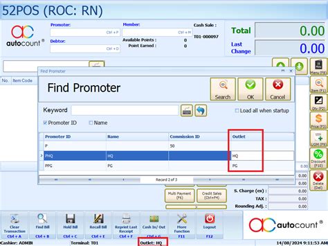 Pos3 5 Fnb How To Filter Promoter By Outlet Autocount Resource Center