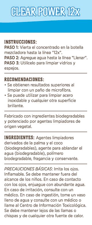 Fórmula Original De Clear Power 12x Concentrado