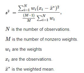 Altair Panopticon Web Authoring Help Weighted Sample Standard Deviation And Weighted Sample