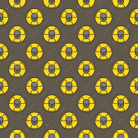 Premium Vector Radiation Symbol With Skull Vector Radiation Colored Seamless Pattern