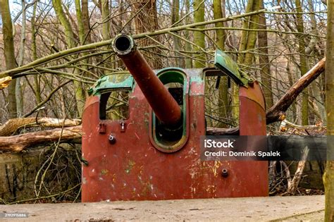 녹슨 낡은 대포 포병 방어 위치 그디니아 근처의 사격 위치 제 2 차 세계 대전의 기념물 발사 위치의 총신 0명에 대한 스톡 사진 및 기타 이미지 Istock