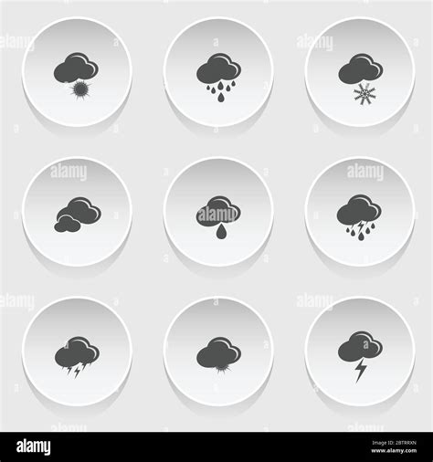 Weather Icon Set Grey Vector Illustration Stock Vector Image And Art Alamy