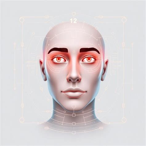 3d Face Recognition Set Biometric Id Facial Scanning And Cyber Security Concepts Premium Ai