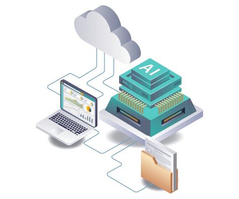 Artificial Intelligence Data Analysis In Server Vector Image