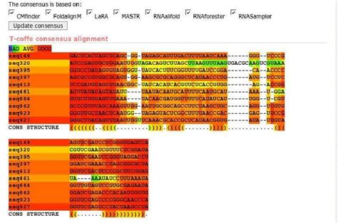 The Top Of The Consensus Result Webpage Showing The Alignment As A