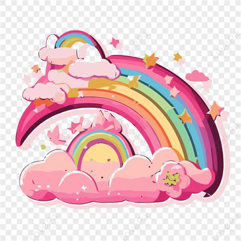 핑크 레인보우 벡터상표만화클립 아트 Png 일러스트 무료 다운로드 Lovepik