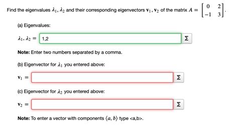 Solved Ind The Eigenvalues Lambda {1} Lambda {2}