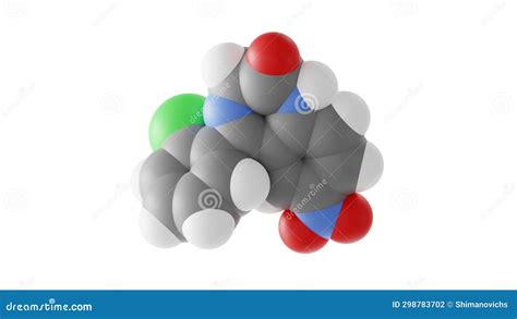 Clonazepam Molecule Molecular Structure Benzodiazepines Ball And