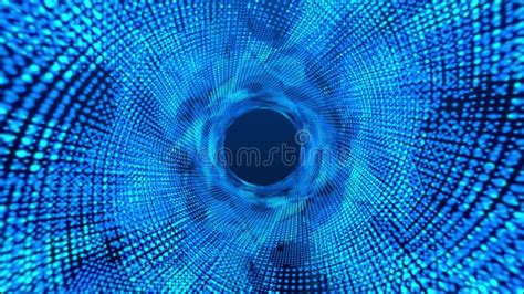 3d Abstract Digital Technology Blue Swirl Animation On Blue Gradient Background Stock Footage