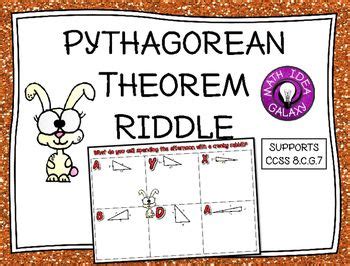 Pythagorean Theorem Activity Riddle Pythagorean Theorem Theorems