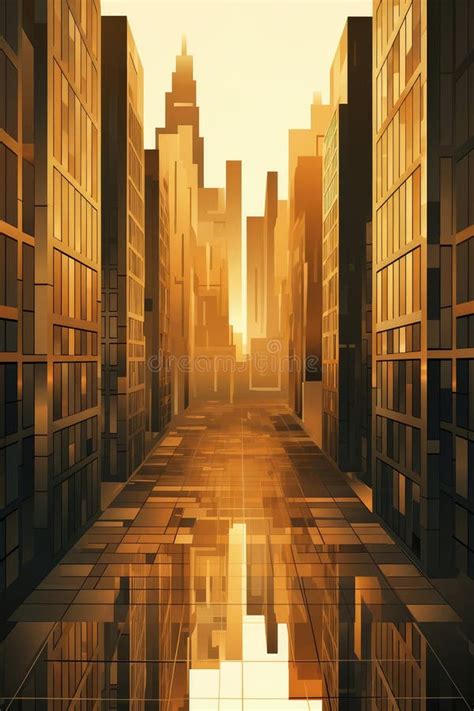 Pintura Urbana Con Edificios Altos Stock De Ilustración Ilustración