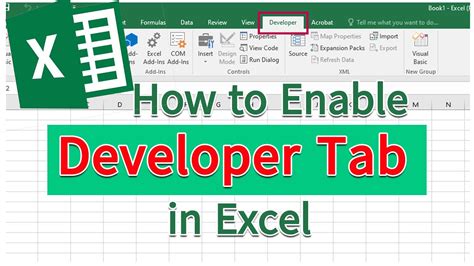 how to enable the developer tab in excel easy tutorial 2023 youtube
