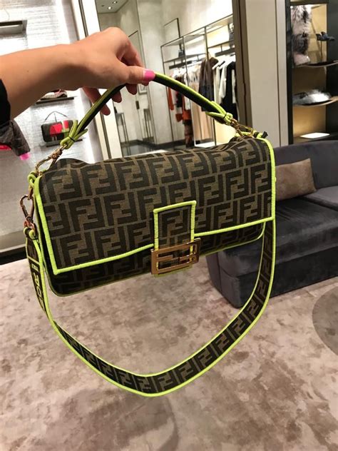 Fendi Ss19 Roma Amor Collection Fabric Neon Baguette By Psl Fendi