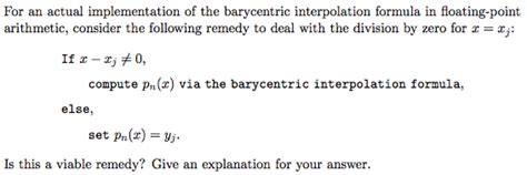 Solved For An Actual Implementation Of The Barycentric