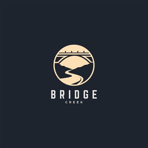 Premium Vector Bridge Creek Logo Icon River Silhouette Vector Graphic
