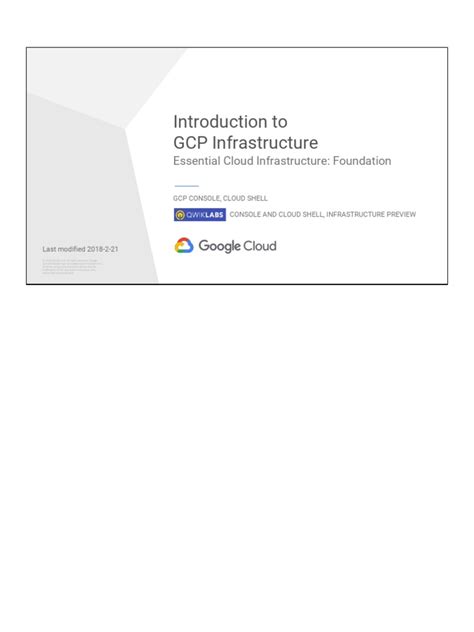 01 Introduction To Gcp Pdf Cloud Computing Command Line Interface