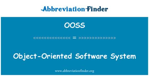 ooss significa sistema de software orientado a objetos object oriented software system