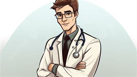 An Animated Male Doctor Background Cartoon Doctor Pictures Doctor Cartoon Background Image