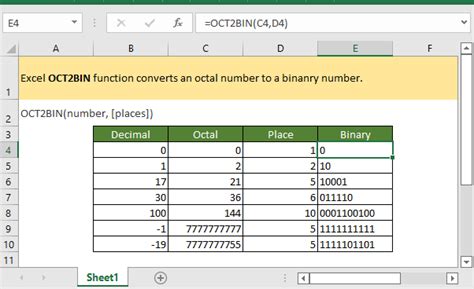 How To Use The Excel OCT BIN Function How To Use The Excel OCT BIN Function