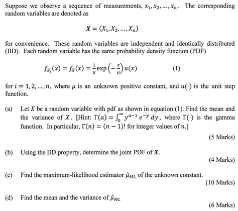 Solved Suppose We Observe A Sequence Of Measurements Chegg