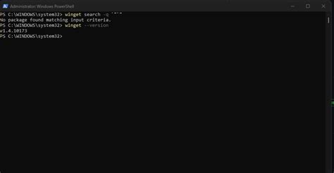 Winget Search With Empty Query Results In A No Packages Found Error