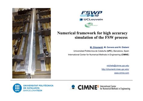 Pdf Numerical Framework For High Accuracy Simulation Of The Fsw Process