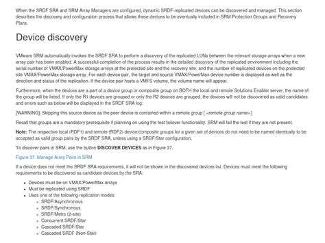 Configuring Vmaxpowermax Replicated Devices Implementing Dell Srdf Sra With Vmware Srm Dell