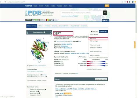Downloading The Pdb Format File Of Protein Open 3ertpdb In Discovery