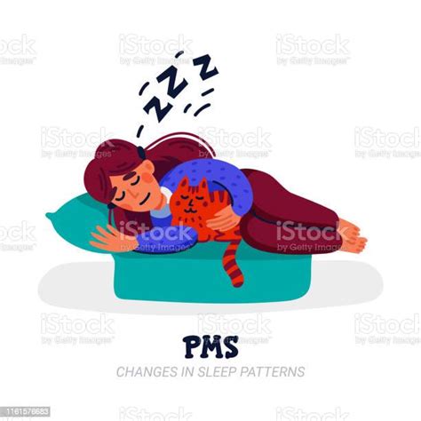두통 등 생리 주기 동안 다양 한 증상으로 고통 받는 여자의 집합 요 통 경련 조울증 설사 우울증 여드름 Pms에서 복 부 Bloating 감정에 대한 스톡 벡터 아트 및