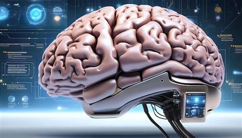 Premium Photo A Detailed Illustration Of A Brainmachine Interface For Communication