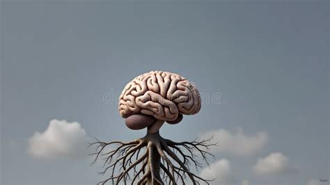 A Conceptual Image Showcasing The Human Brain Growing As Tree With