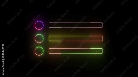 Expand Menu Icon Simple 3 Dots Line Navigation Toggle Icon Animation Neon Menu Button Icon