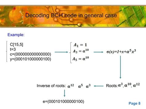 Bch Code And Decoding Bch Pptx Programming Languages Computing