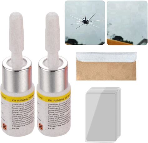 2pcs Windscreen Repair Kit Car Windscreen Crack Repair Kit Windscreen Chip Repair Kit Auto