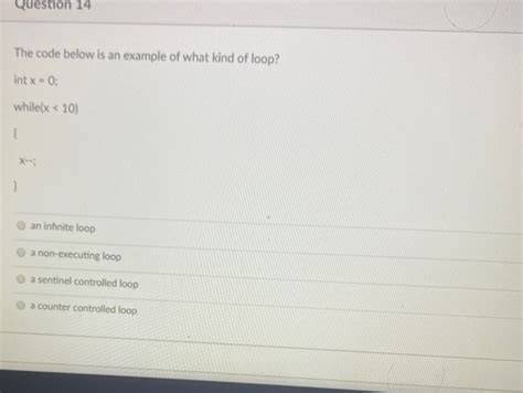 Solved Question The Code Below Is An Example Of What Kind Chegg