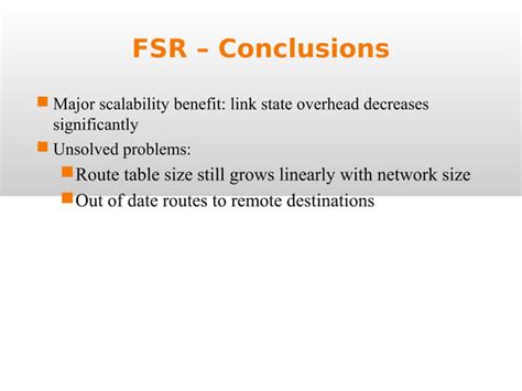 Fisheye State Routing Fsr Protocol Overview Ppt Computer